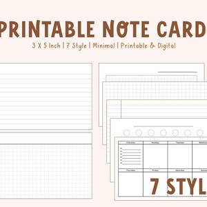 Printable & Digital Notecards for Studying Index Cards - Etsy