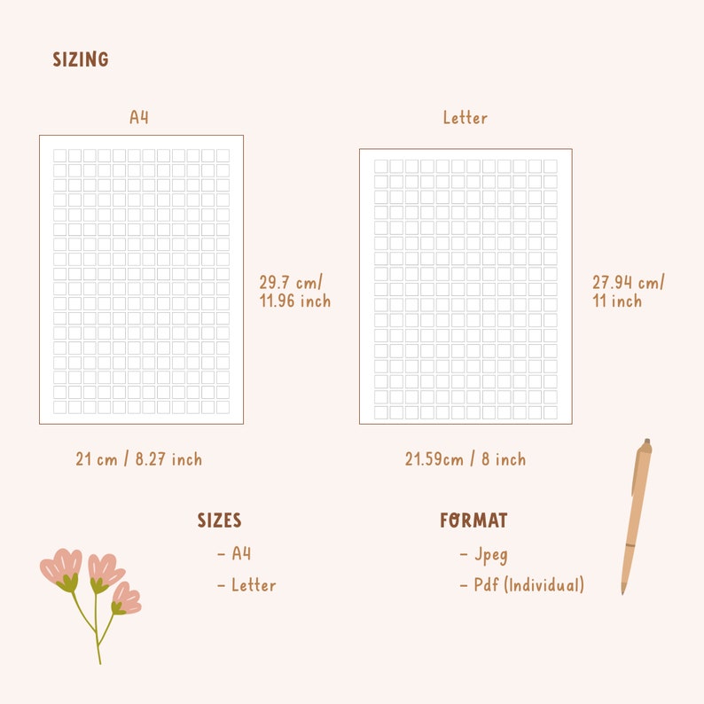 Printable & Digital Grid Writing Paper Kong Ge Manuscript - Etsy