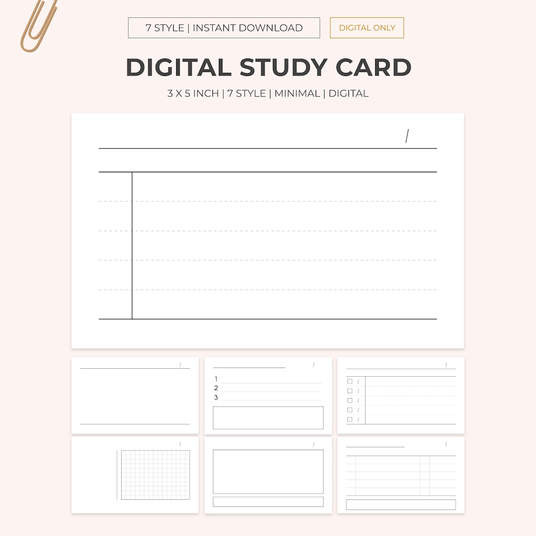 Digital Notecards for Studying | Aesthetic Flash Card | Study Note ...