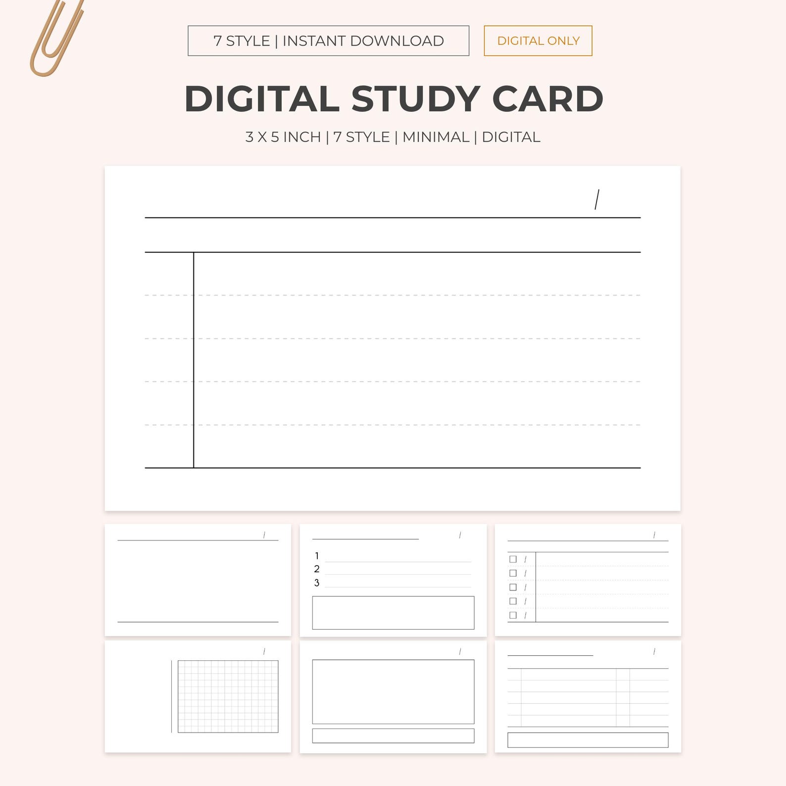 Digital Notecards for Studying | Aesthetic Flash Card | Study Note ...