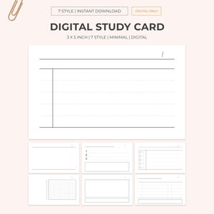 Digital Notecards for Studying | Aesthetic Flash Card | Study Note ...