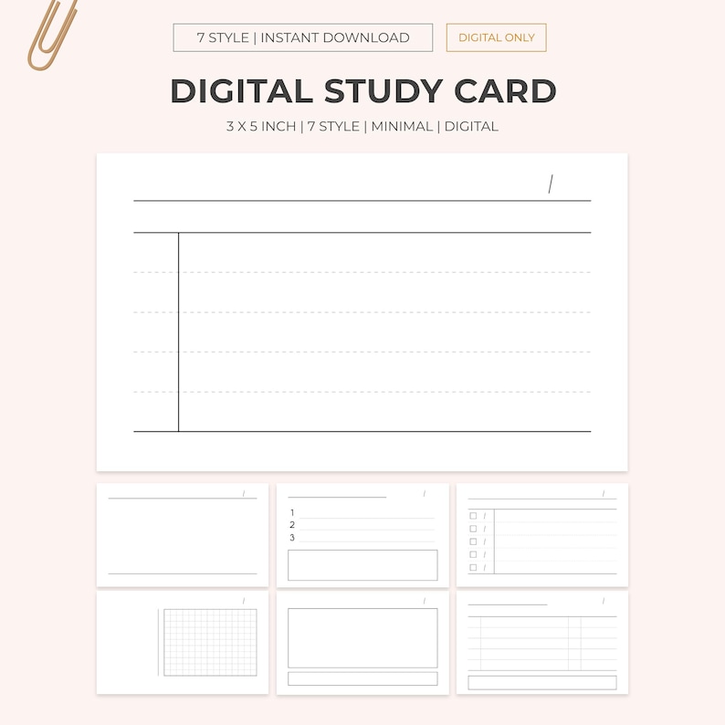 Digital Notecards for Studying | Aesthetic Flash Card | Study Note ...