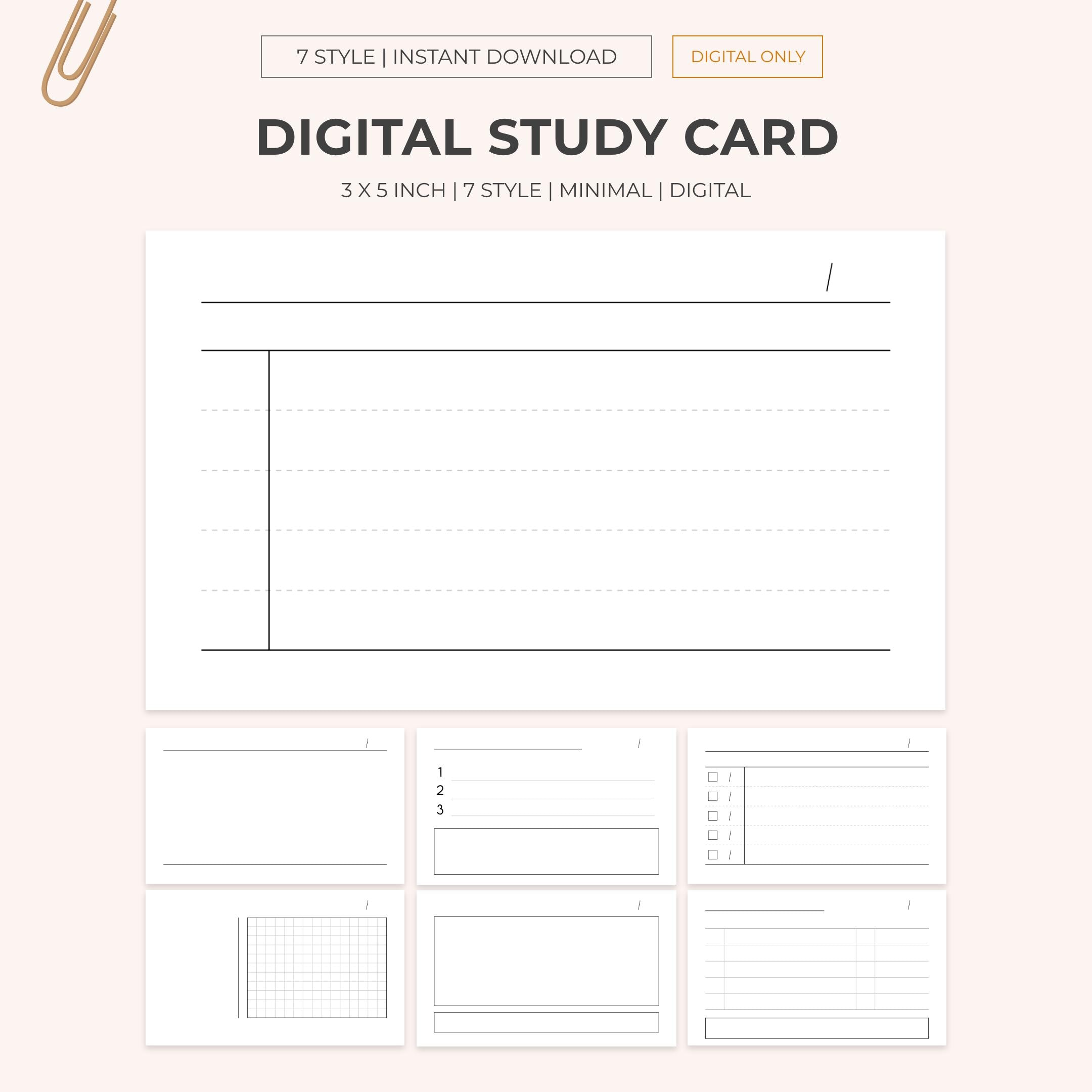 Digital Notecards for Studying | Aesthetic Flash Card | Study Note ...