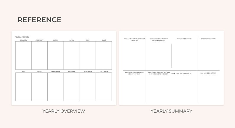 Printable A4 Monthly and Yearly Reflection Journal Prompts for Personal ...