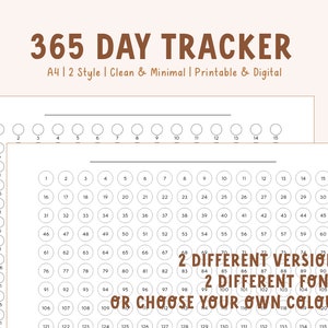 Printable A4 365 Daily Challenge Daily & Monthly Tracker - Etsy