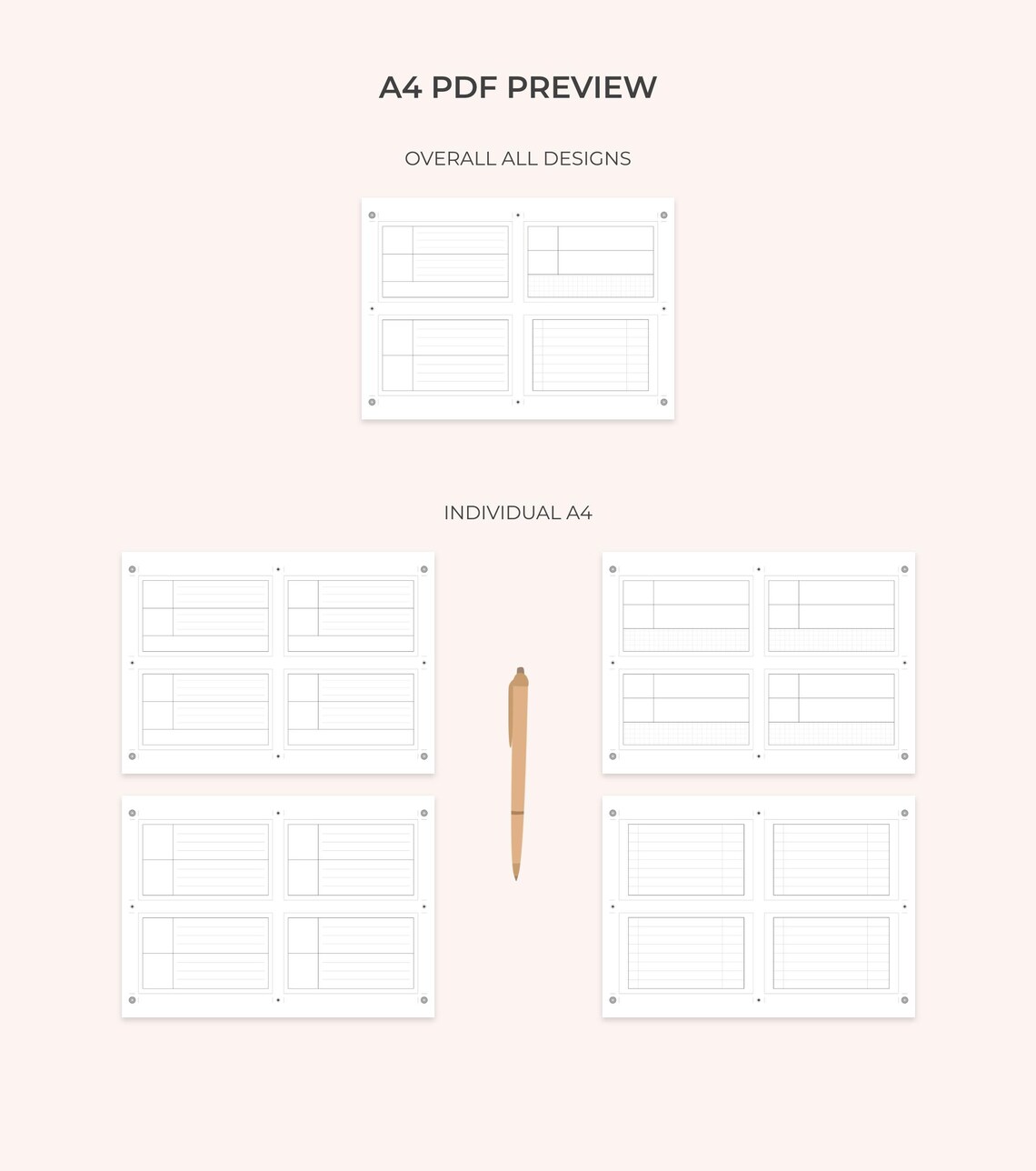 A4 Printable Note-taking Notecards for Studying | 5x3 | Study Note ...