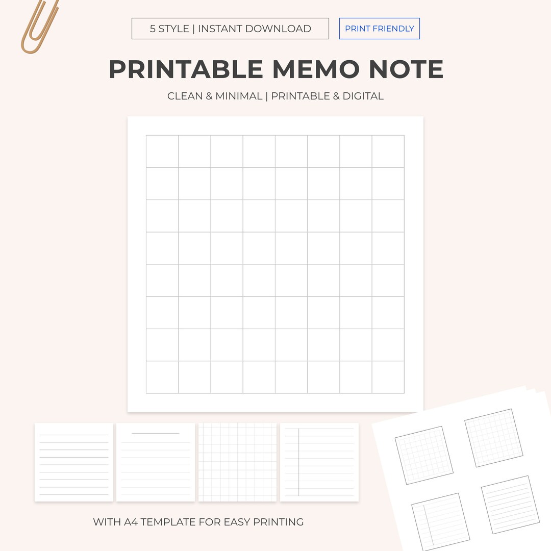 Printable & Digital Sticky Note | Digital Memo Pads | Digital ...