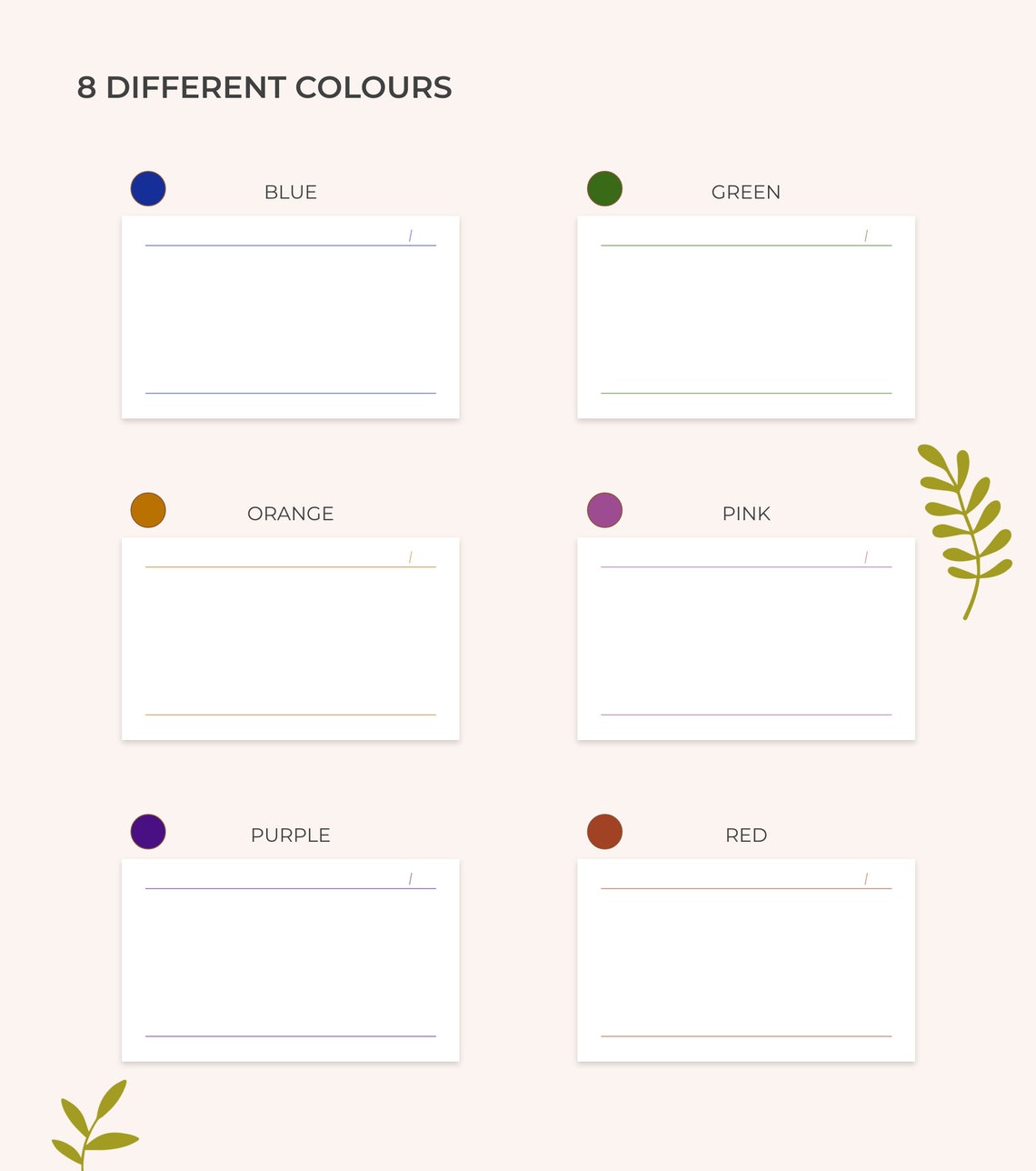Printable & Digital Rainbow Notecards for Studying | Design A | Study ...