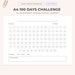 100 Days Challenge Printable Progress Checker 100 Day Habit Tracker ...