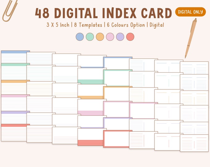 Study Notes, Revision Cards Set, Lined Study Cards, Grid Study Cards ...