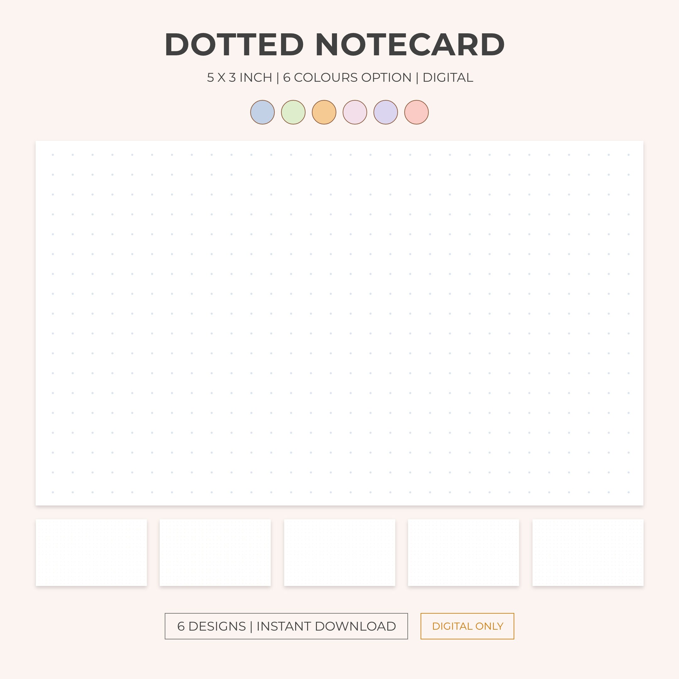 Digital Download Dotted Flashcards for Study 3x5 Rainbow Dotted ...