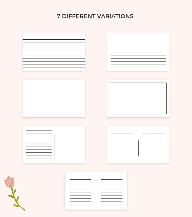 Printable & Digital Notecards for Studying | Index Cards | Study Cards ...