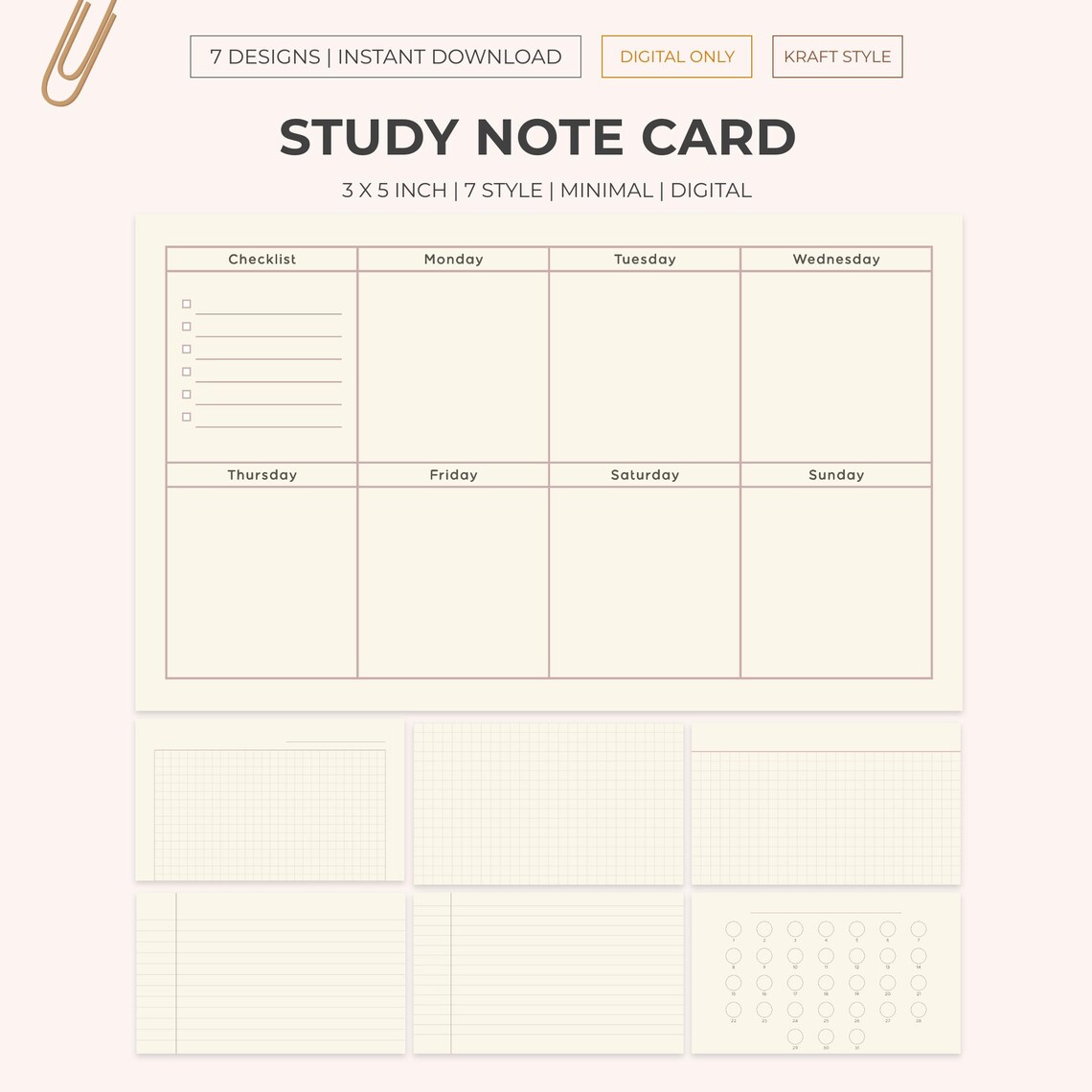 Kraft Style Notecard for Studying | Index Cards | Study Cards ...