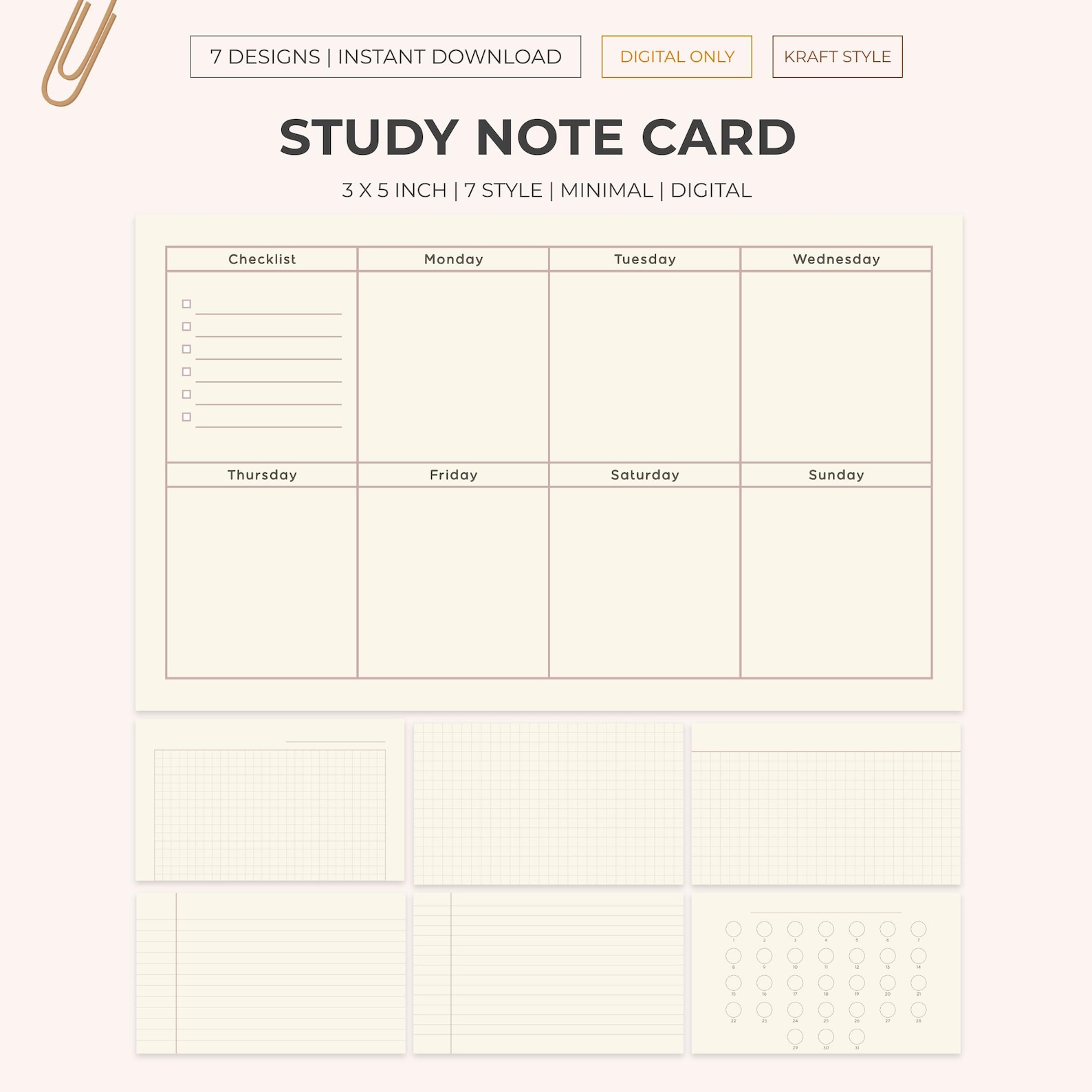 Kraft Style Notecard for Studying | Index Cards | Study Cards ...