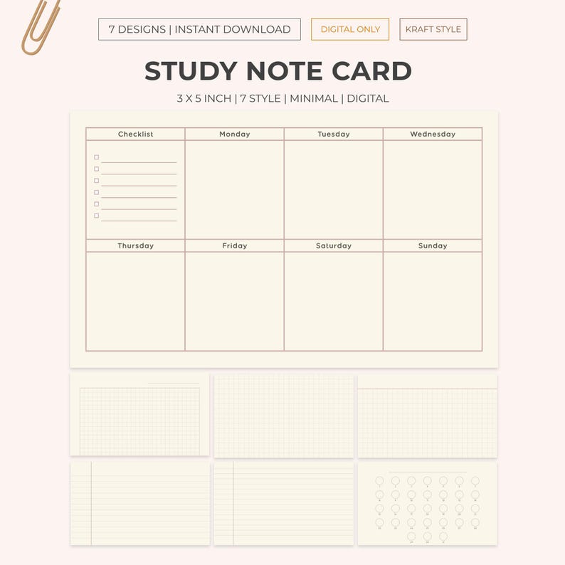 Kraft Style Notecard for Studying | Index Cards | Study Cards ...