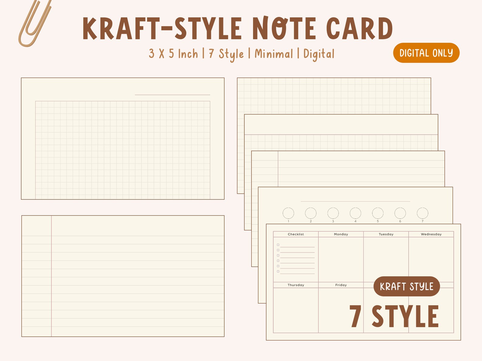 Kraft Style Notecard for Studying Index Cards Study Cards Goodnotes ...