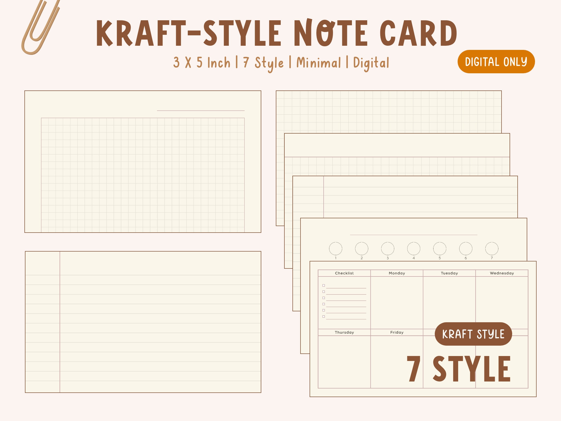 Kraft Style Notecard for Studying Index Cards Study Cards Goodnotes ...