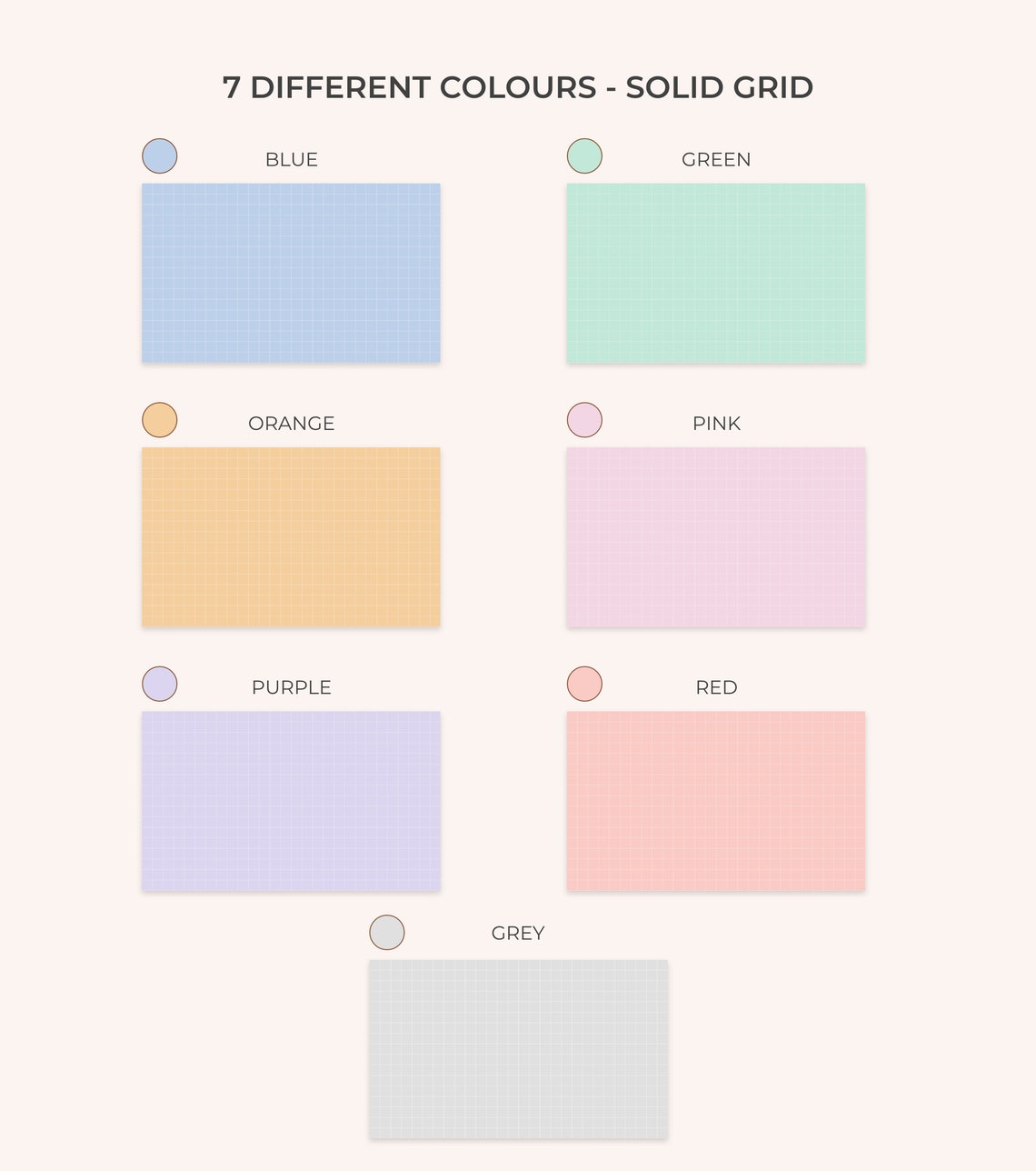 24 Pdfs A4 Printable Grid Notecards for Studying | Colour Index Cards ...