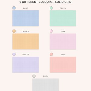 24 Pdfs A4 Printable Grid Notecards for Studying | Colour Index Cards ...