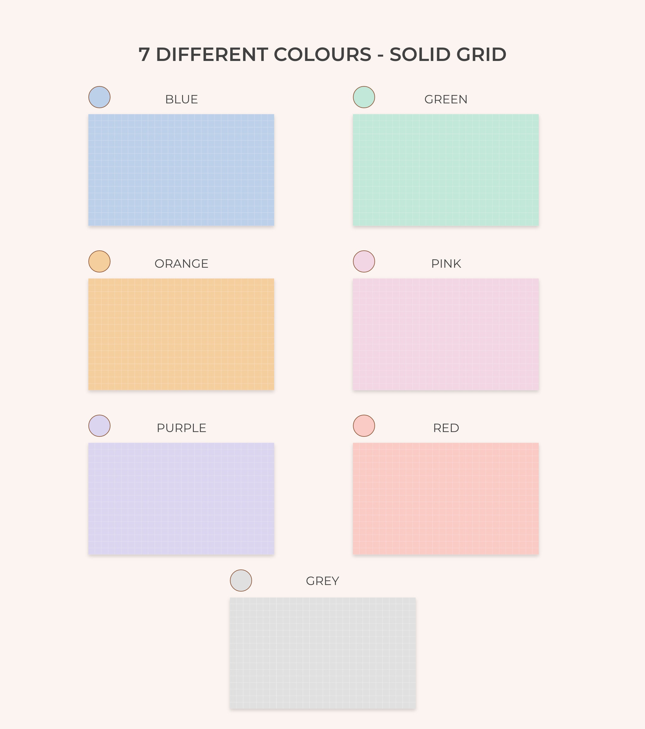 24 Pdfs A4 Printable Grid Notecards for Studying | Colour Index Cards ...