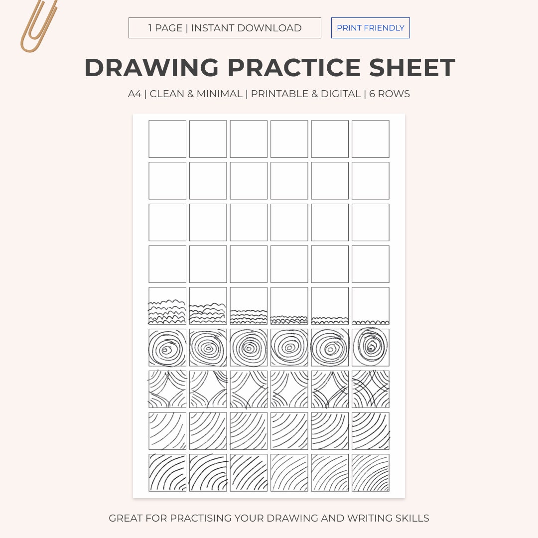 Zentangle Pattern Art Challenge Template Basic Stroke Practice Drawing ...