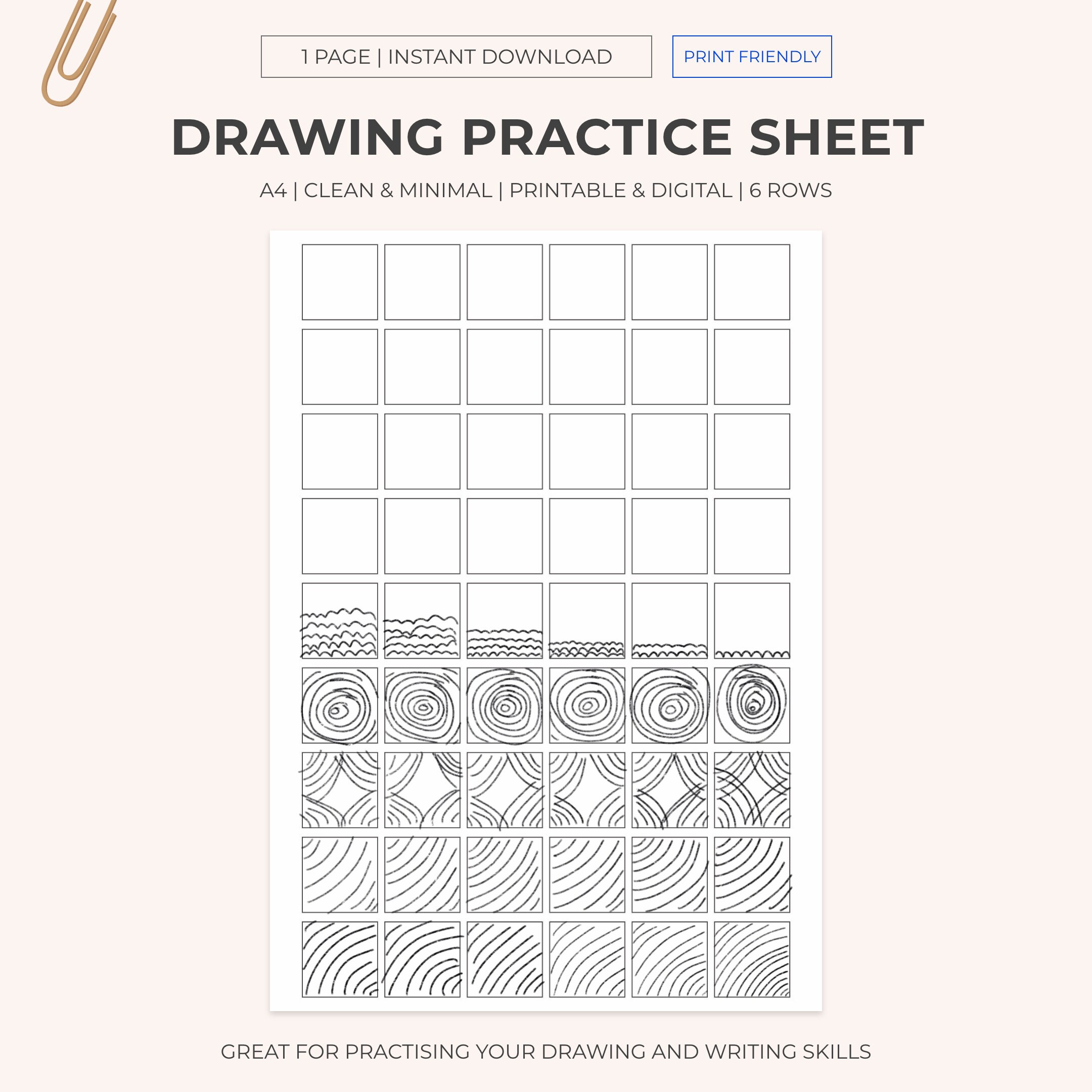 Zentangle Pattern Art Challenge Template Basic Stroke Practice Drawing ...