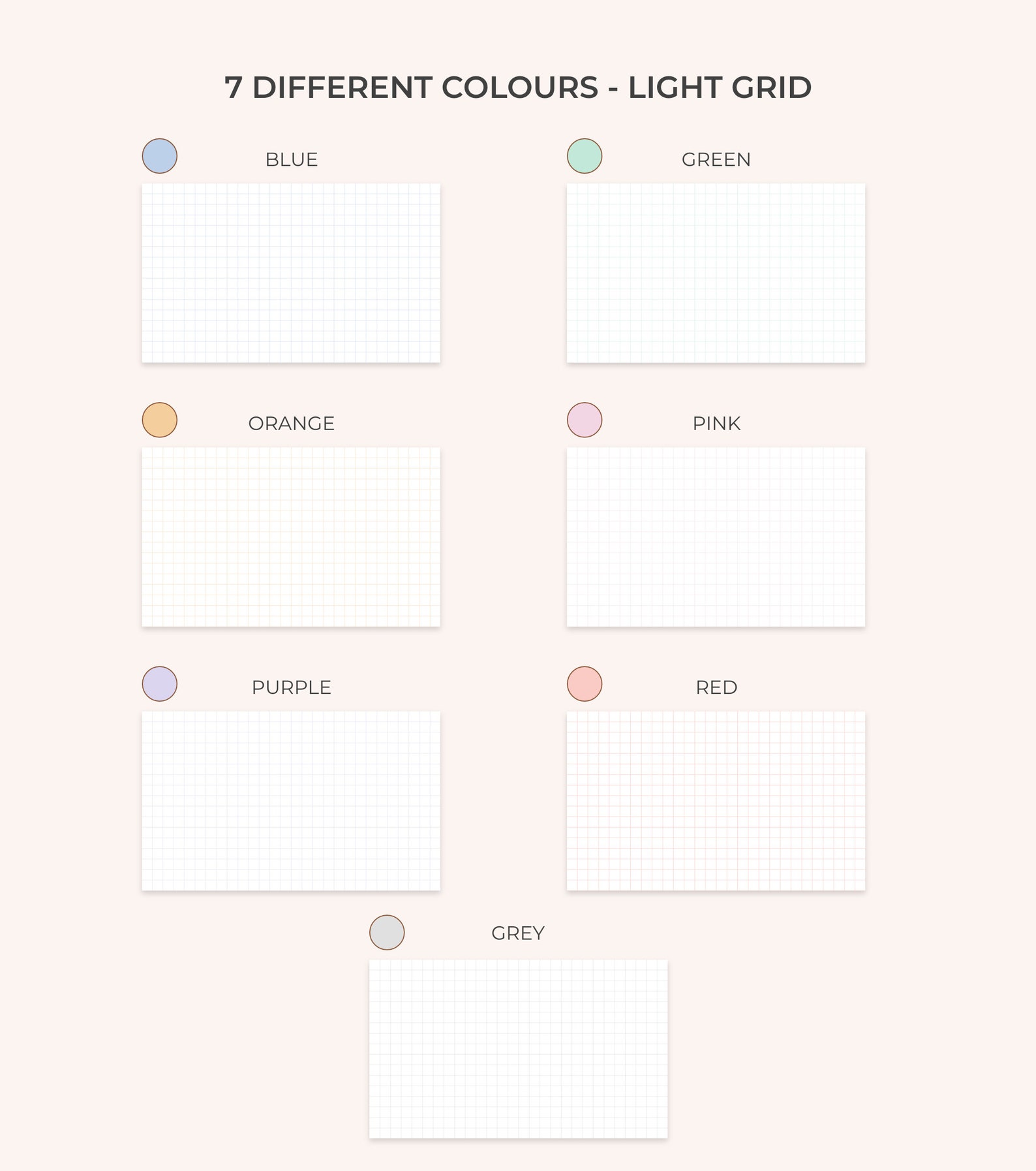 24 Pdfs A4 Printable Grid Notecards for Studying | Colour Index Cards ...