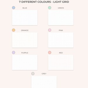 24 Pdfs A4 Printable Grid Notecards for Studying | Colour Index Cards ...