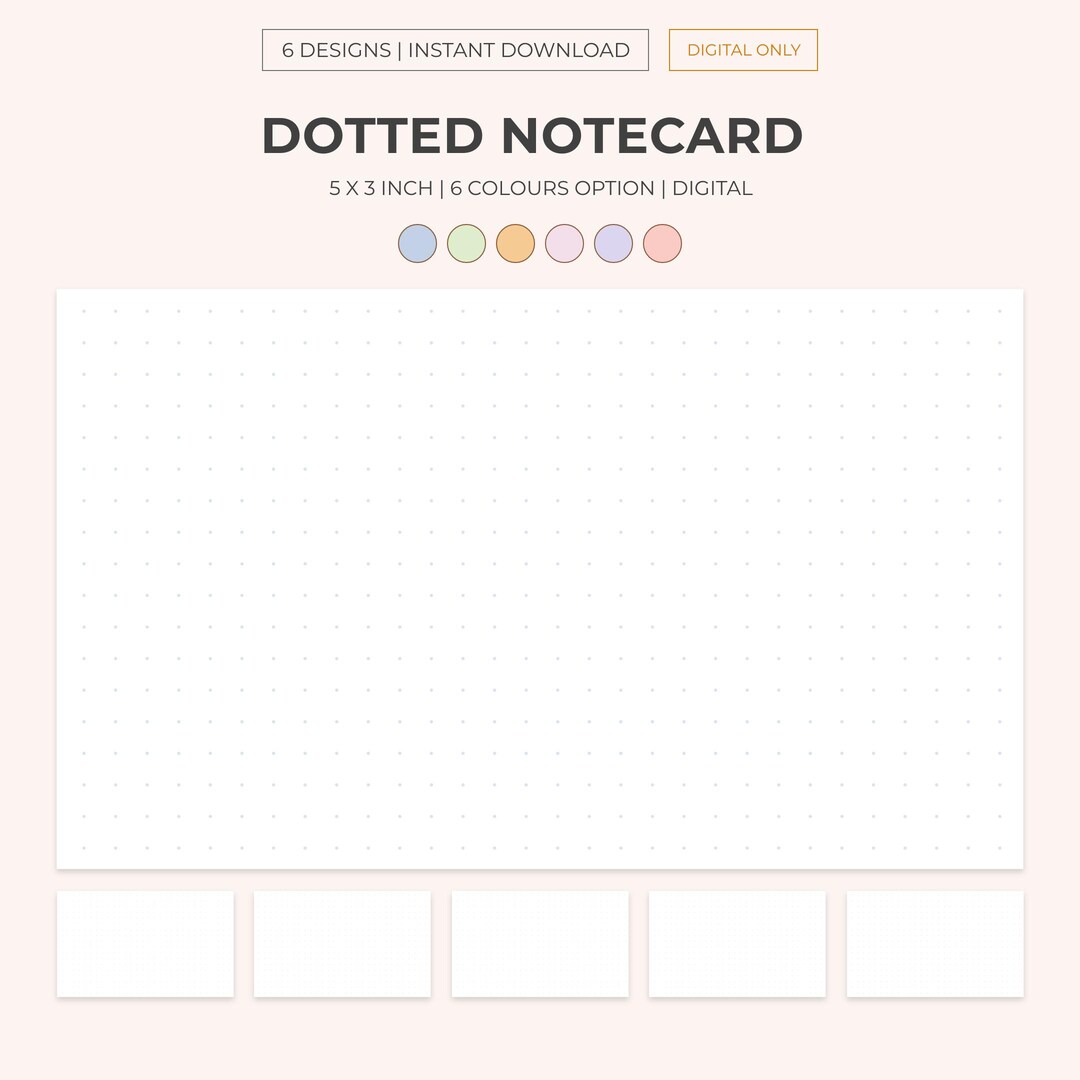 Digital Download Dotted Flashcards for Study | 3x5 Rainbow Dotted ...