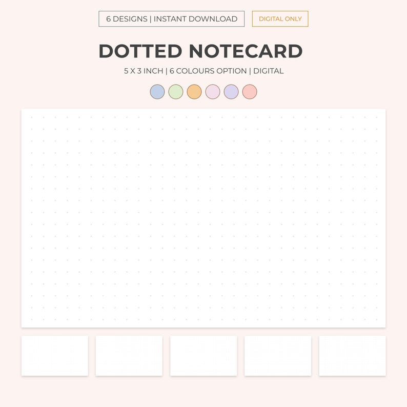 Digital Download Dotted Flashcards for Study | 3x5 Rainbow Dotted ...