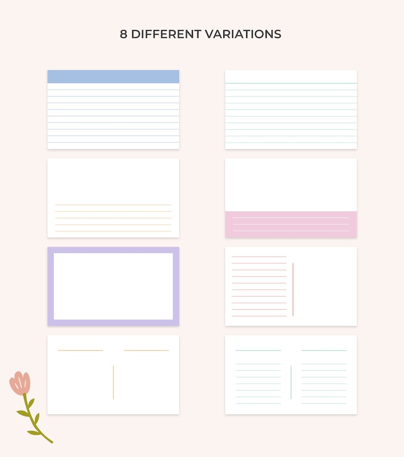 54 fichas PDF A4 para imprimir para estudiar / Fichas de colores ...