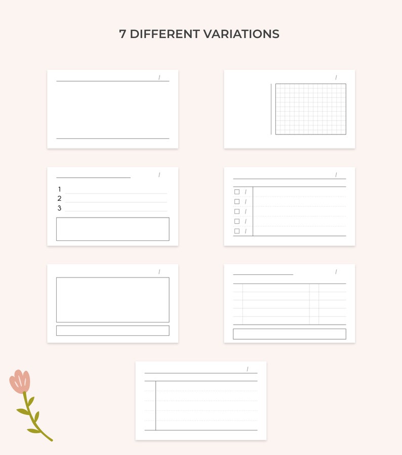 Printable & Digital Notecards for Studying | Study Note Tracker | Index ...