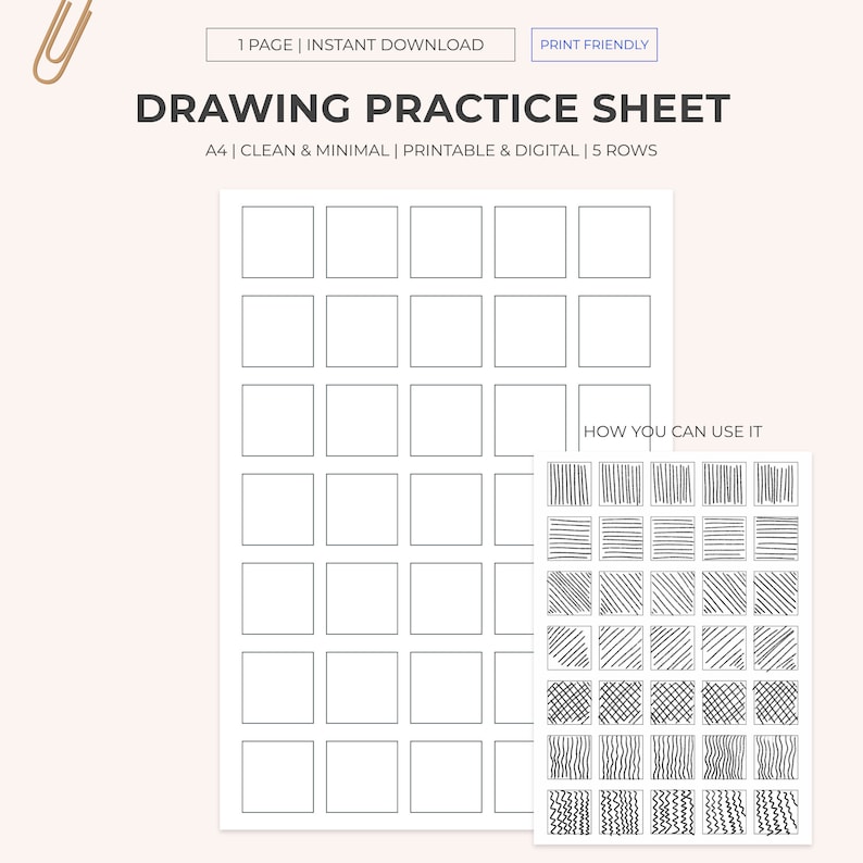 Printable Doodle Blank Template How to Draw Shading Worksheet Learn to ...