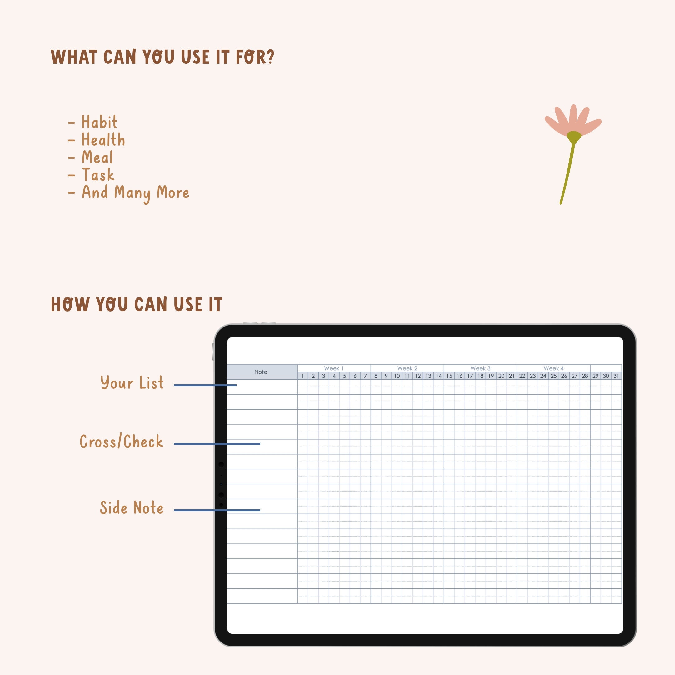 Digital and Printable Habit Tracker Daily & Monthly Daily Habit Logger ...
