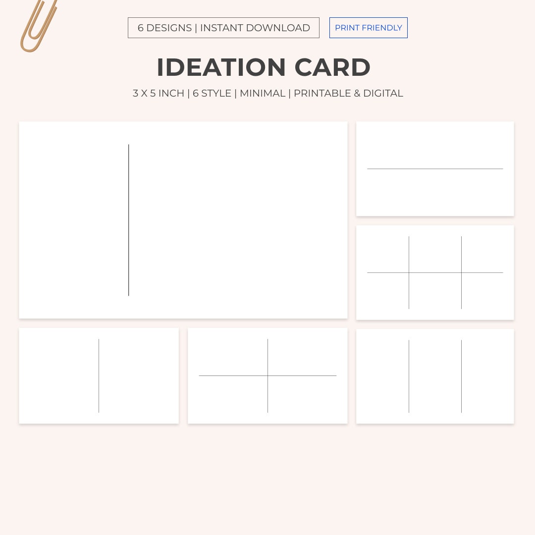Printable & Digital Notecards for Ideation Ideation Card Study Note ...