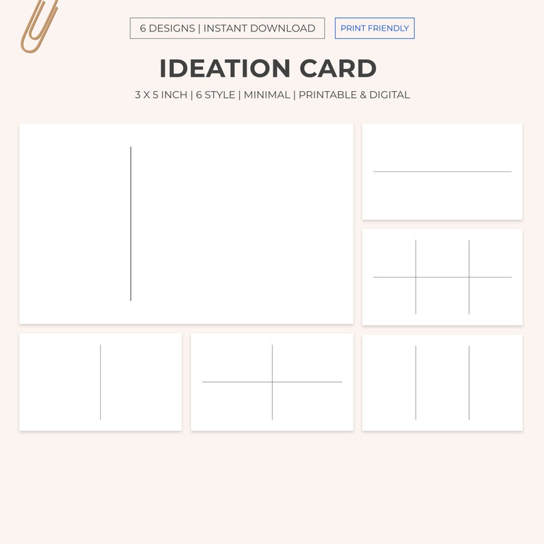 Printable & Digital Notecards for Ideation | Ideation Card | Study Note ...
