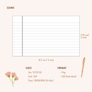 Printable & Digital Notecards for Studying Index Cards Study Cards ...