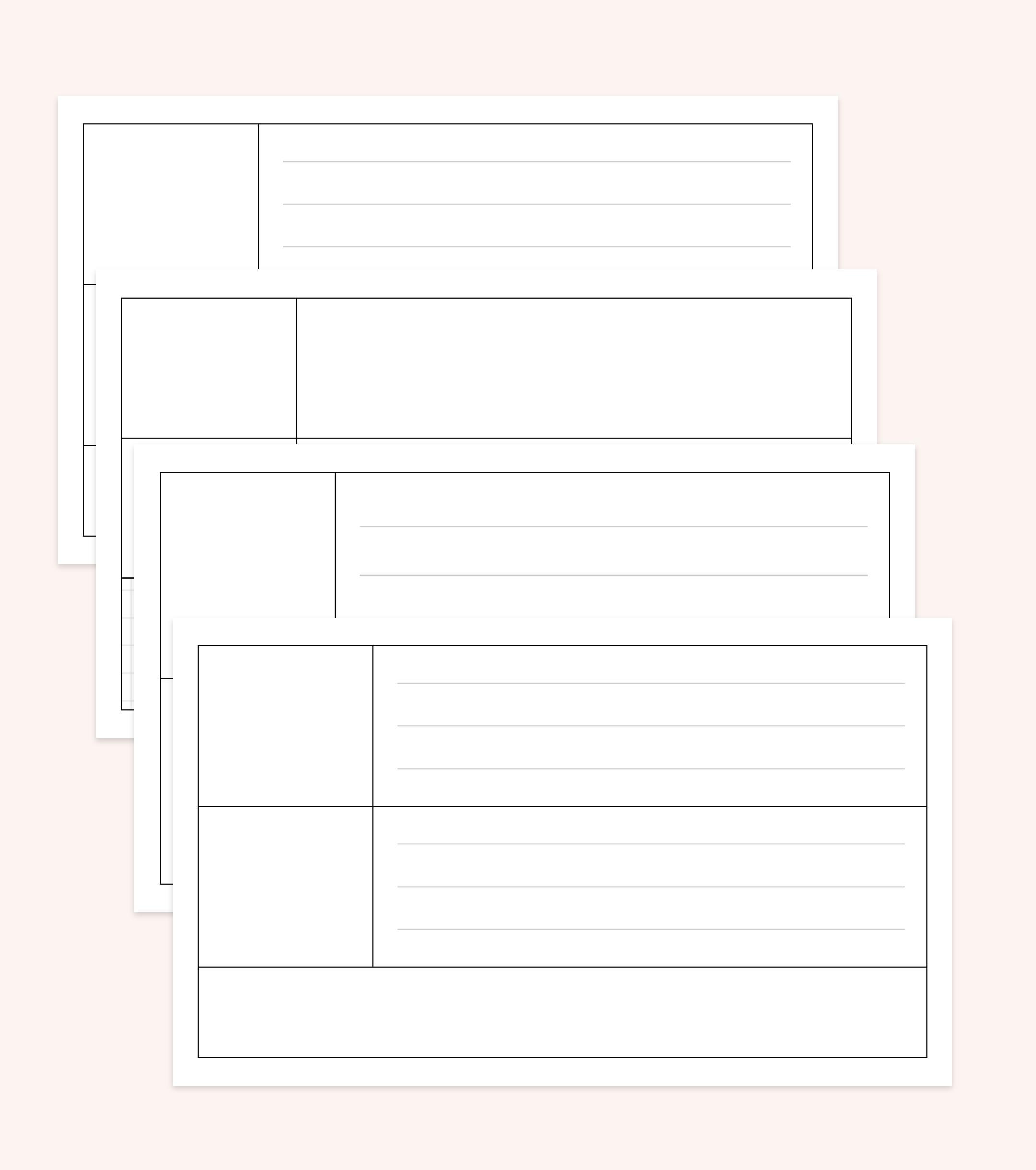 A4 Printable Note-taking Notecards for Studying | 5x3 | Study Note ...