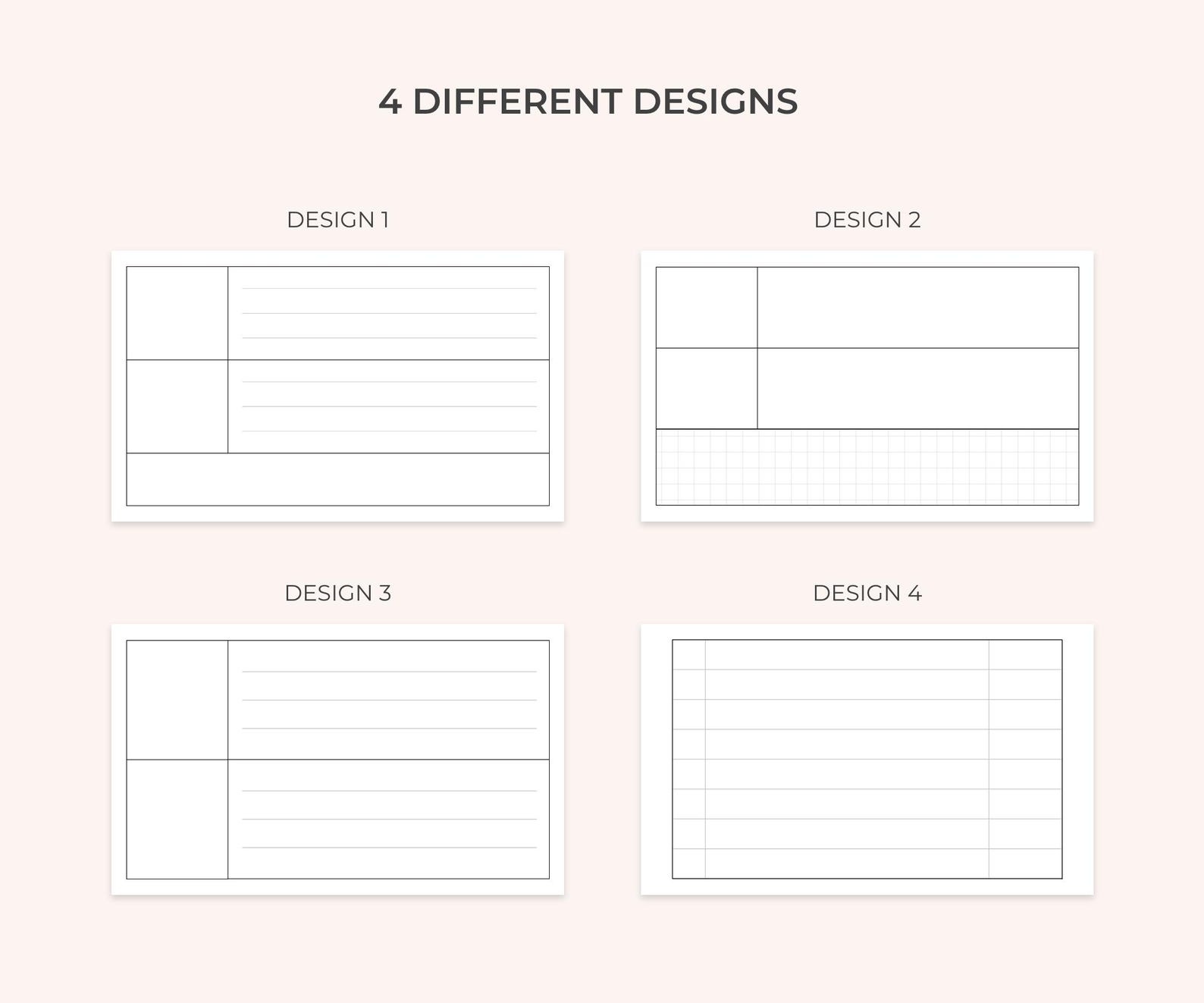 A4 Printable Note-taking Notecards for Studying | 5x3 | Study Note ...