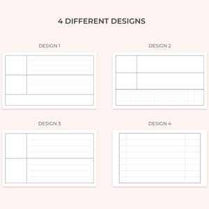 A4 Printable Note-taking Notecards for Studying | 5x3 | Study Note ...