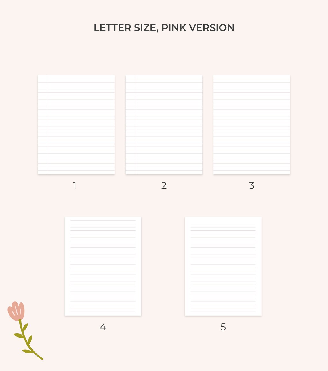 40 Printable Lined Paper PDF | A4, US Letter Size | Note Paper Template ...
