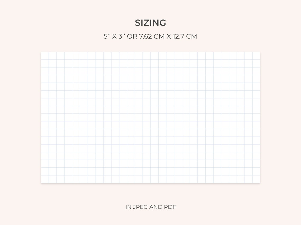 24 Pdfs A4 Printable Grid Notecards for Studying | Colour Index Cards ...