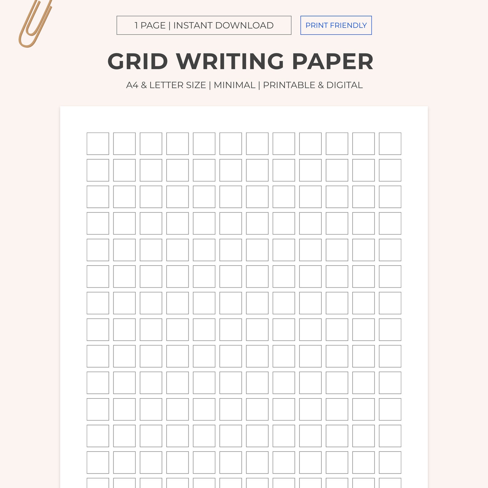 Printable & Digital Grid Writing Paper | Kong Ge Manuscript Paper ...