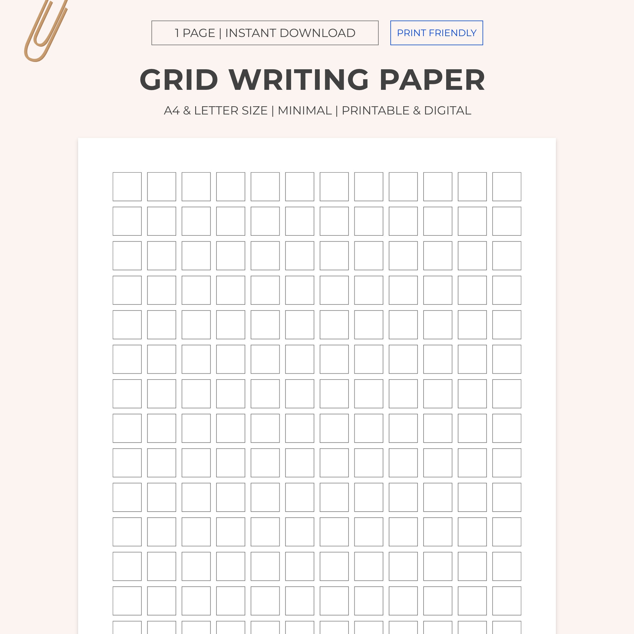 Printable & Digital Grid Writing Paper | Kong Ge Manuscript Paper ...