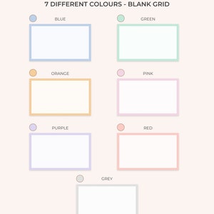 24 Pdfs A4 Printable Grid Notecards for Studying | Colour Index Cards ...