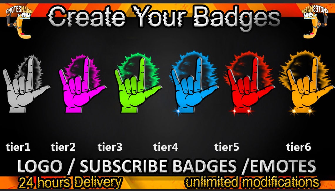 Hand Twitch Sub Badges Hand Twitch Emotes/ Hand Badges for - Etsy Canada