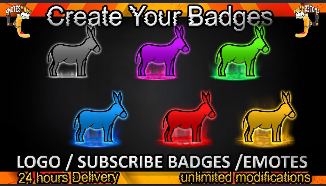 Donkey Twitch Sub Badges, Donkey Twitch Emotes/ Donkey Badges for ...