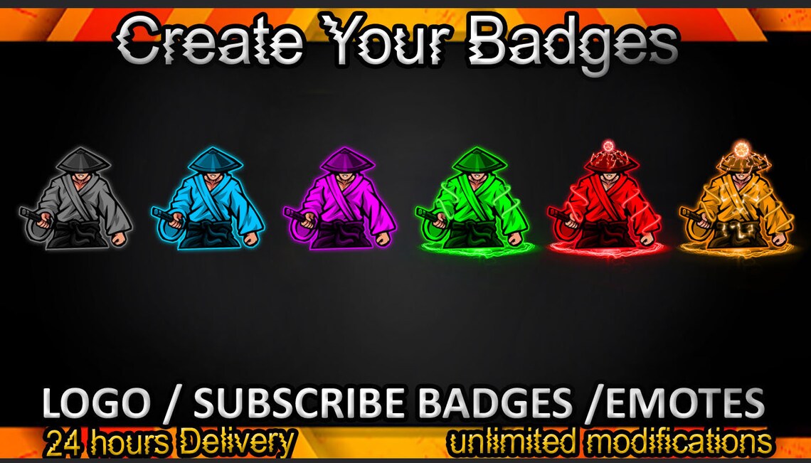 Samurai Twitch Sub Badges / Samurai Twitch Emotes / Samurai - Etsy Finland