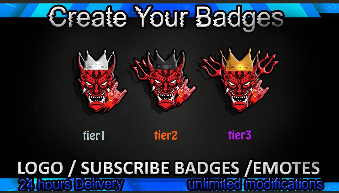 Devil Twitch Sub Badges, Devil Twitch Emotes/ Devil Badges for ...