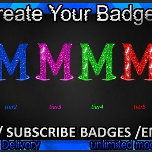 Letter M Twitch Sub Badges, Letter M Twitch Emotes/ Letter M Badges for ...
